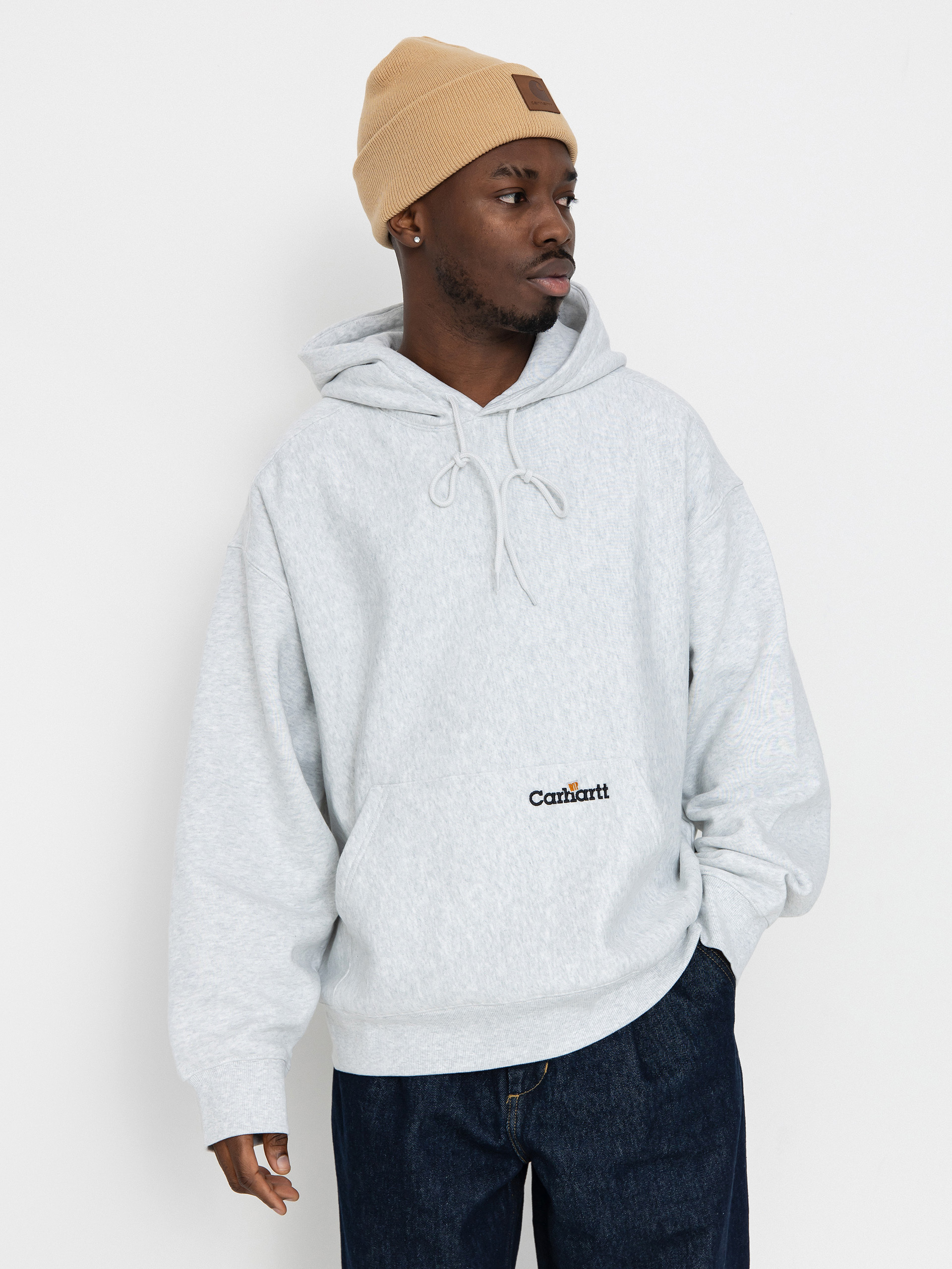 Худі Carhartt WIP Label Script HD - сірий (ash heather)