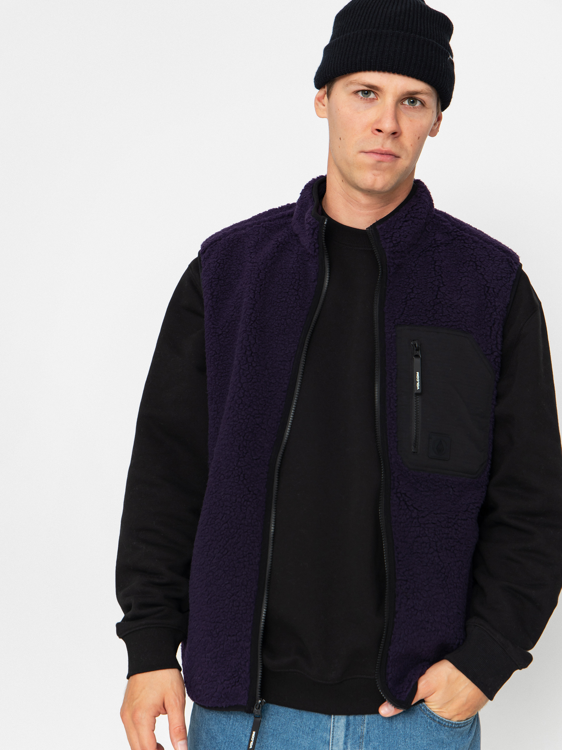 Безрукавка Volcom Muzzer Fuzzar - фіолетовий (dark purple)